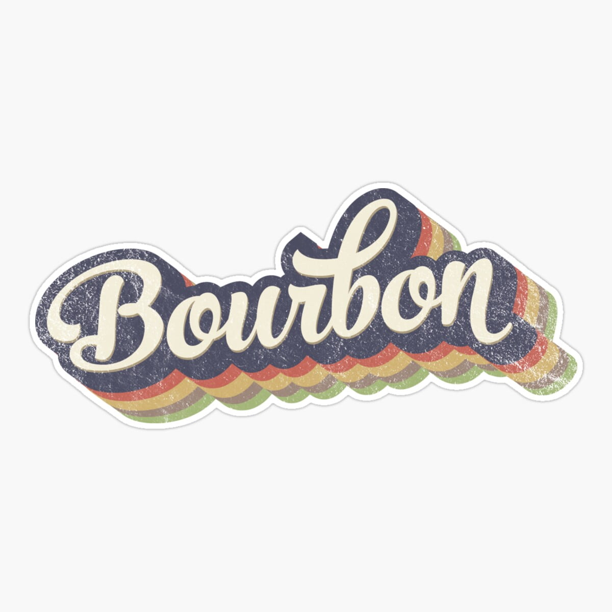 Maneki Retro Bourbon Logo Art Sticker, Phone Decal Water Bottle ...