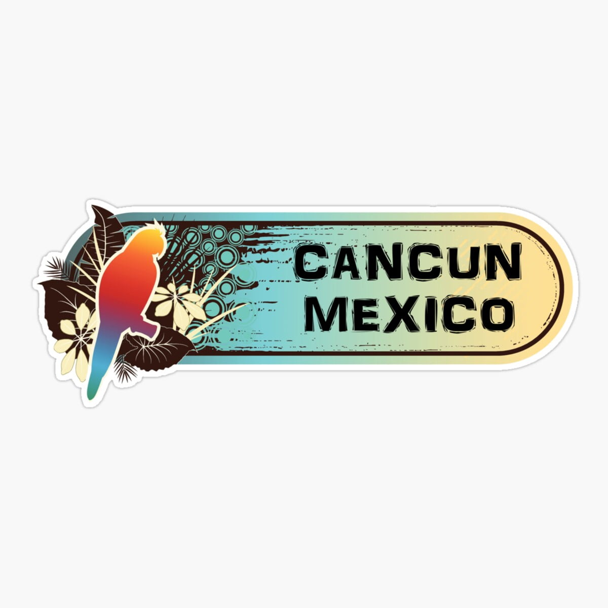 Maneki Retro Cancun Mexico Art Design Sticker, Phone Decal Water Bottle ...