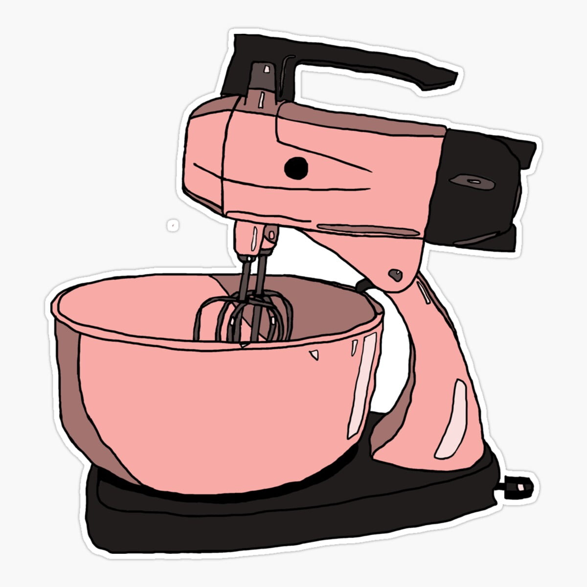 Maneki Retro Cooking, Pink Vintage Mixer Sticker, Phone Decal Water ...