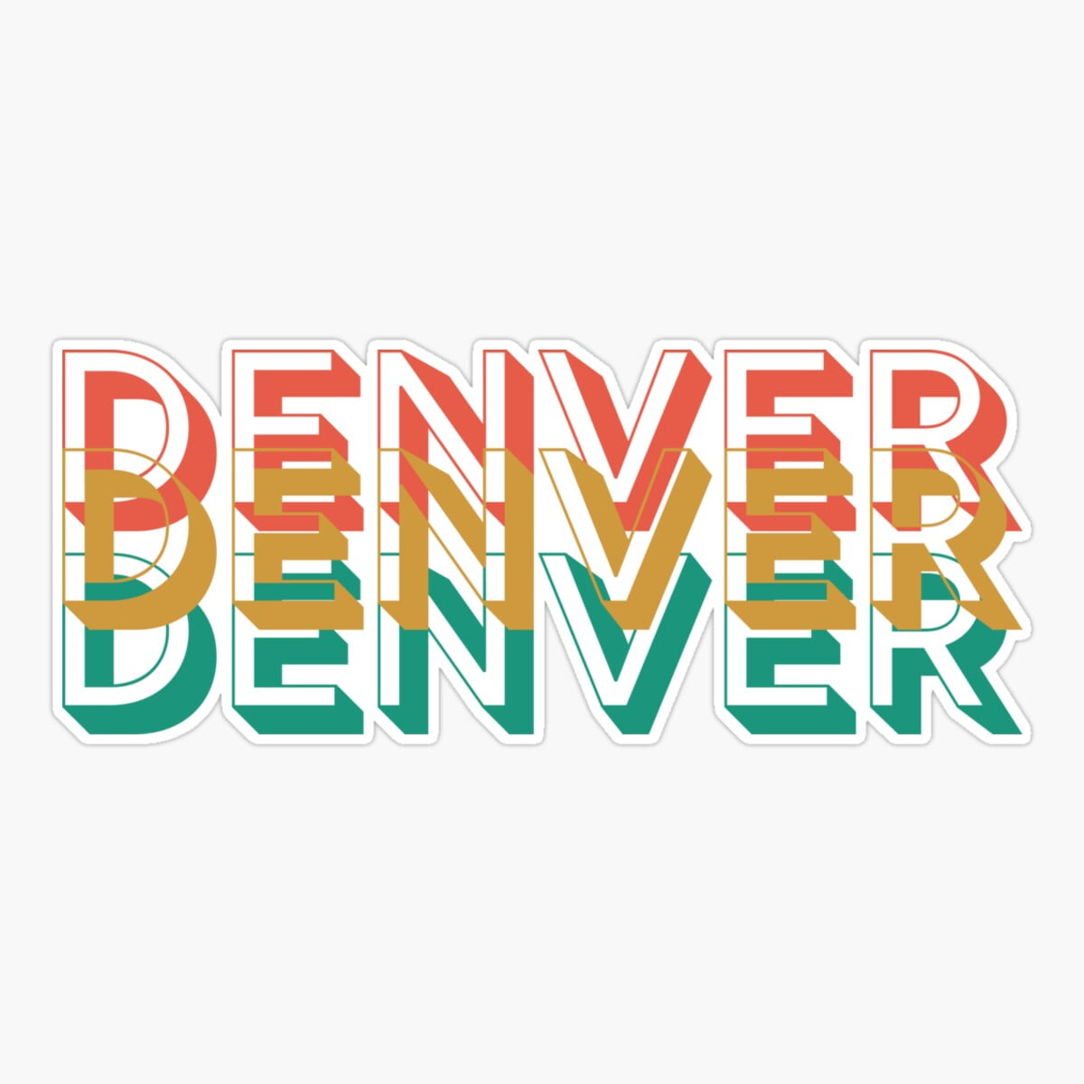 Maneki Retro Denver Sticker, Phone Decal Water Bottle Stickers Car ...