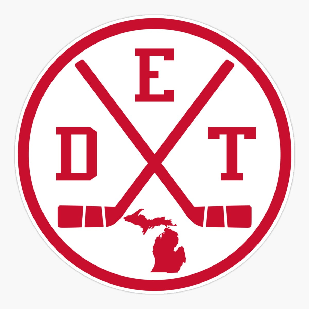 Maneki Retro Detroit Hockey Emblem Vintage Det Er, Phone Decal Water ...