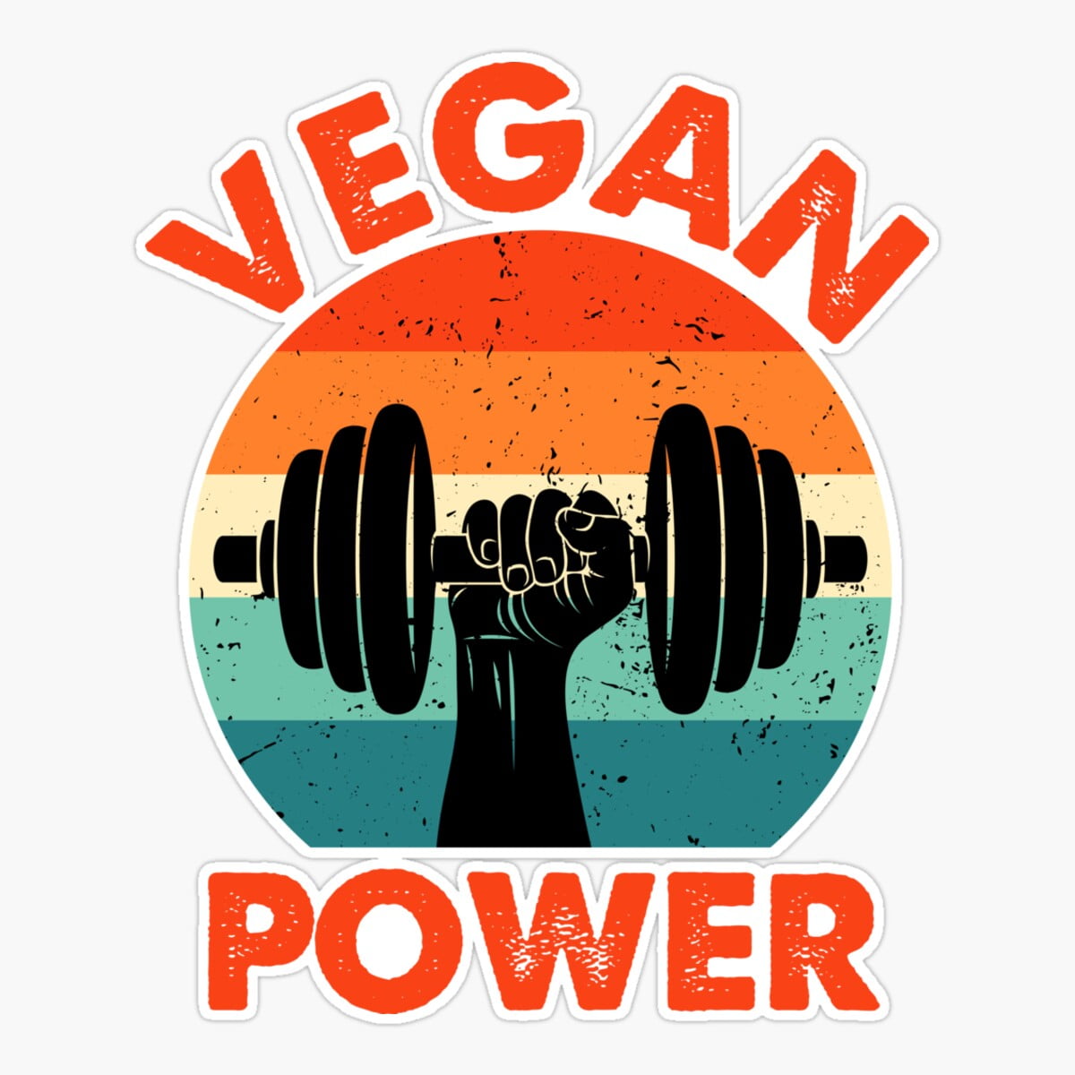 Maneki Retro Dumbbell Powered By Plants Sticker, Phone Decal Water ...