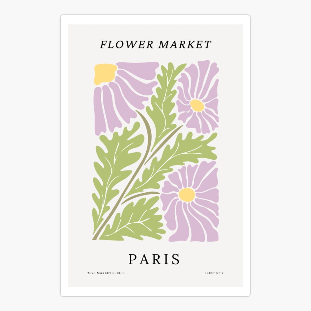 Maneki Retro Flower Market Paris Botanical Sticker, Phone Decal Water ...