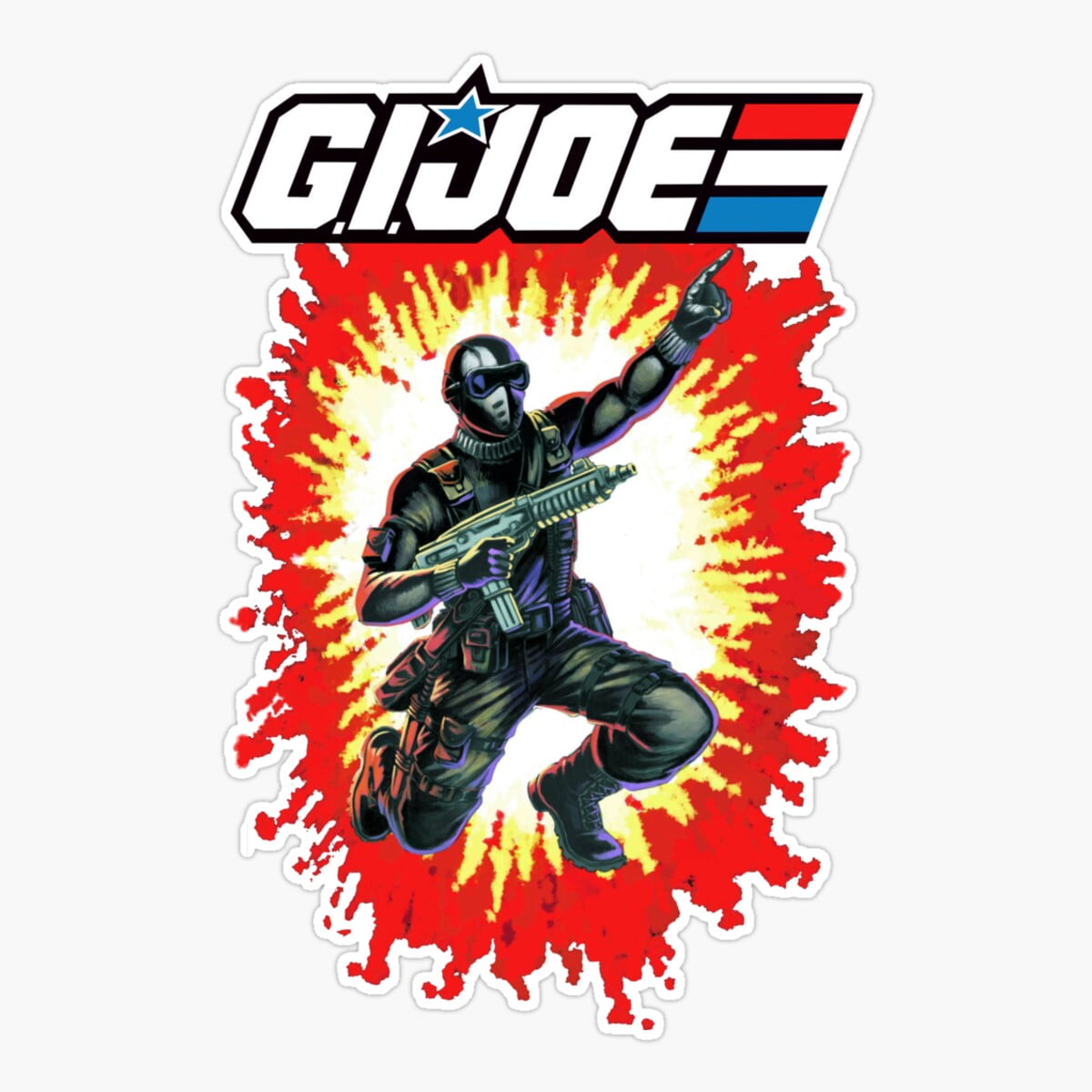 Maneki Retro Gi Joe Snake Eyes Toy Card Back Design Sticker, Phone ...