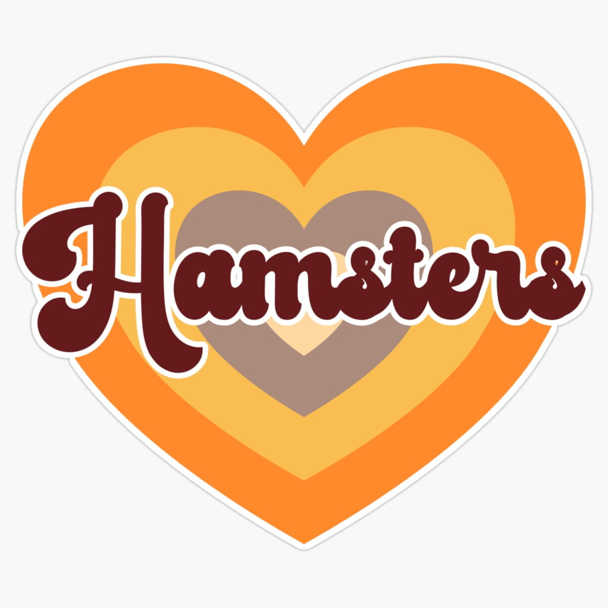 Maneki Retro Heart Hamster - Hamster Owner Er, Phone Decal Water Bottle ...