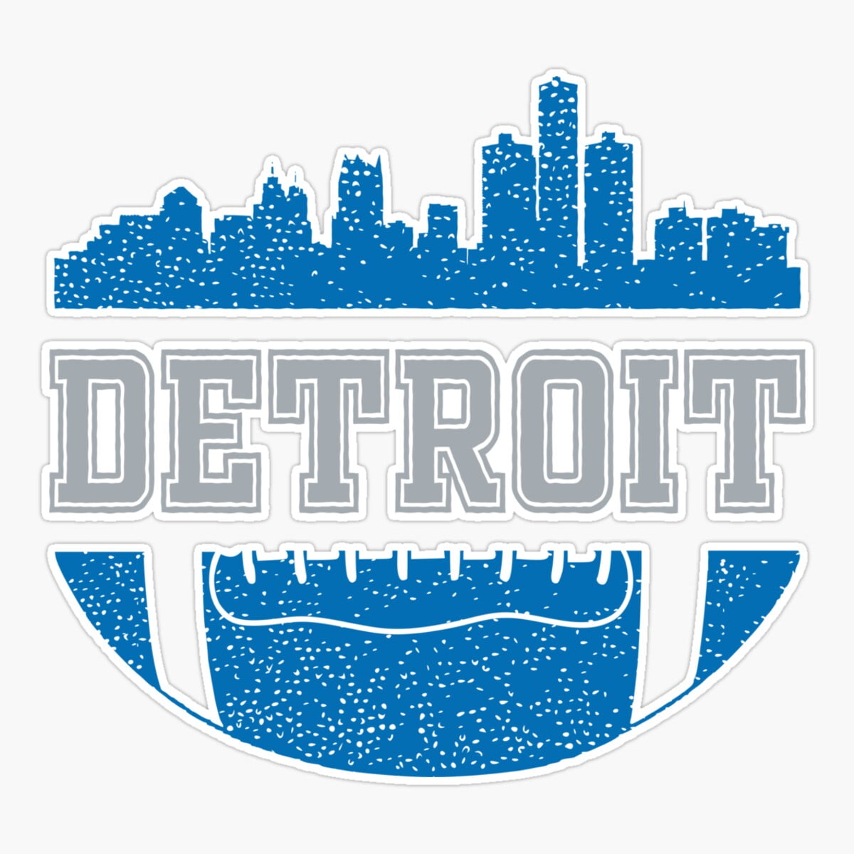 Maneki Retro Lions Football Fan Vintage Detroit Skyline Er, Phone Decal ...