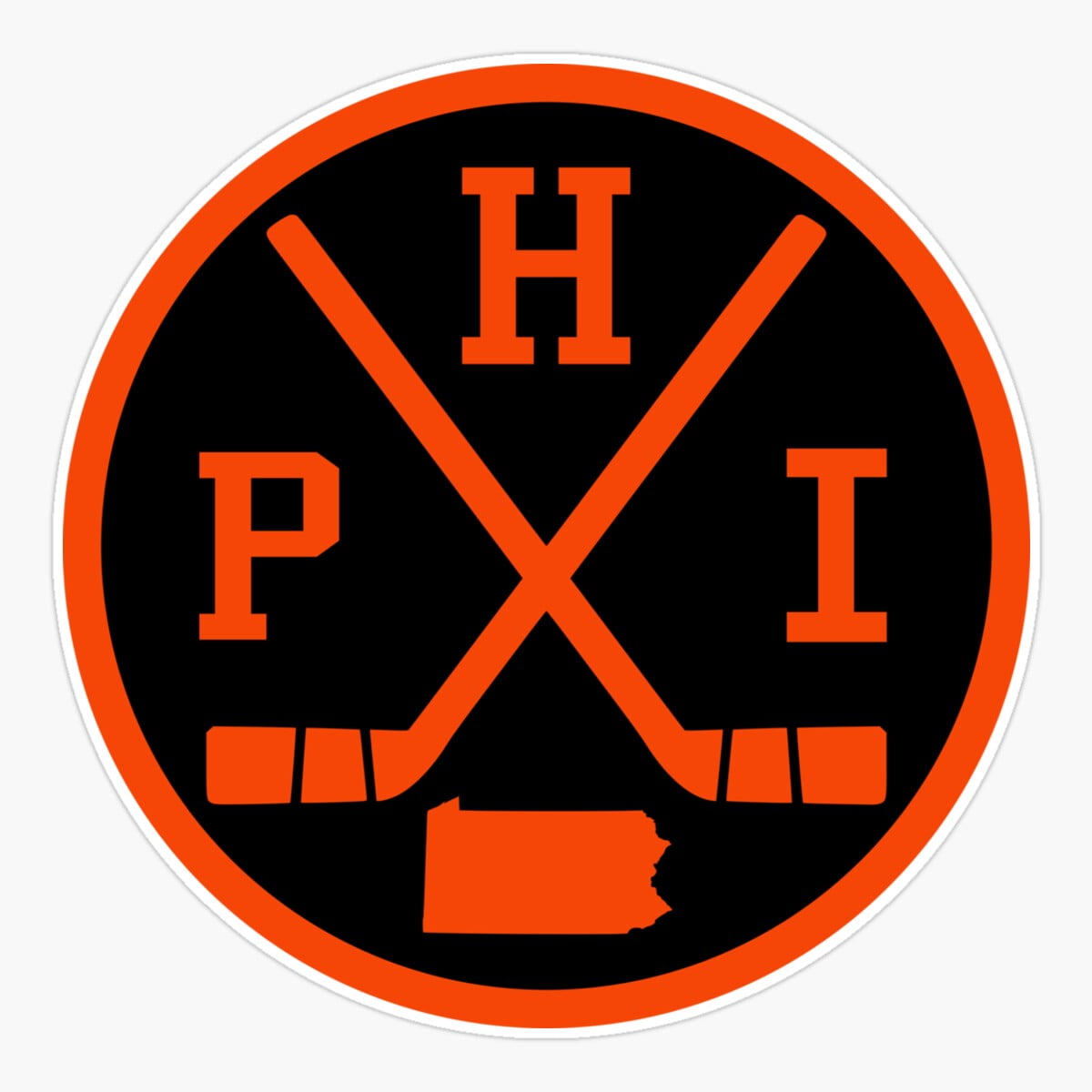 Maneki Retro Philadelphia Hockey Emblem Vintage Philly Er, Phone Decal ...