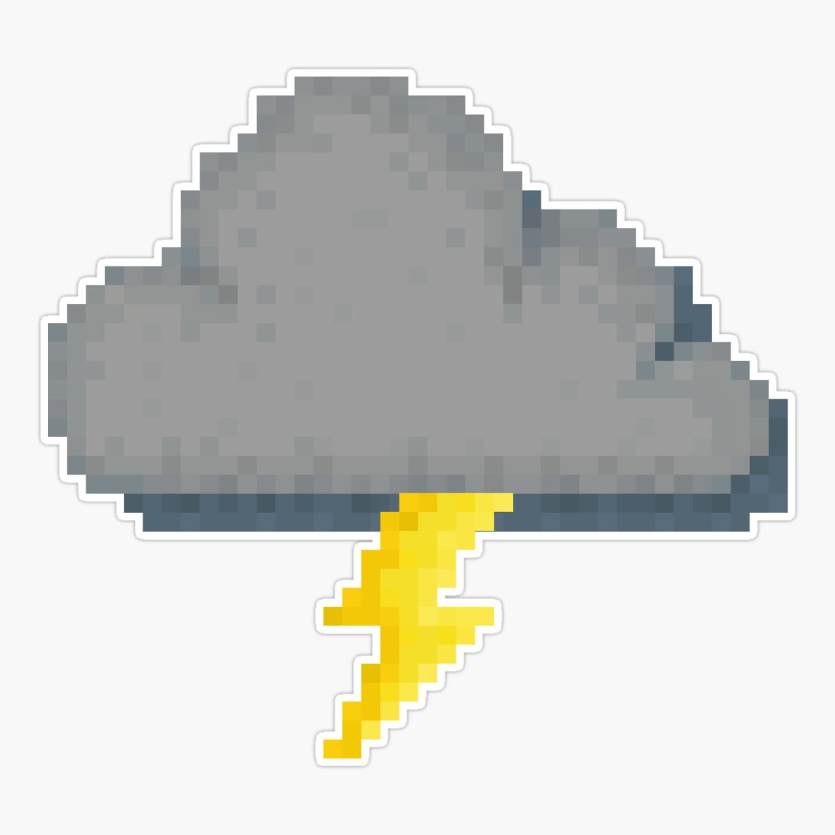 Maneki Retro Pixel Lightning Cloud Weather Icon Design Sticker, Phone ...