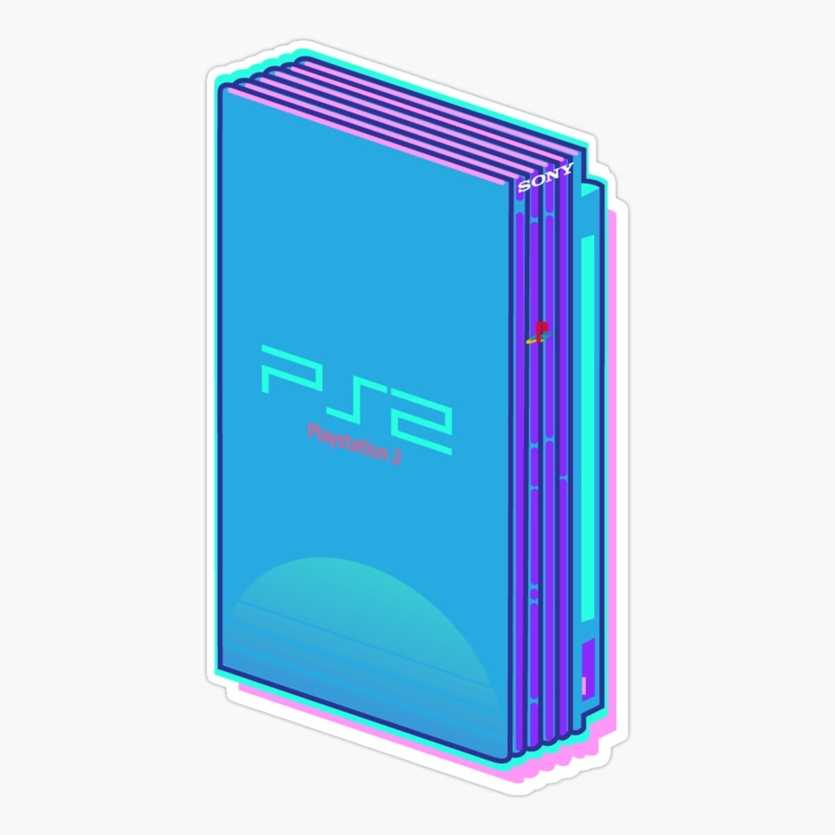 Maneki Retro Ps2 Console Sticker, Phone Decal Water Bottle Stickers Car ...