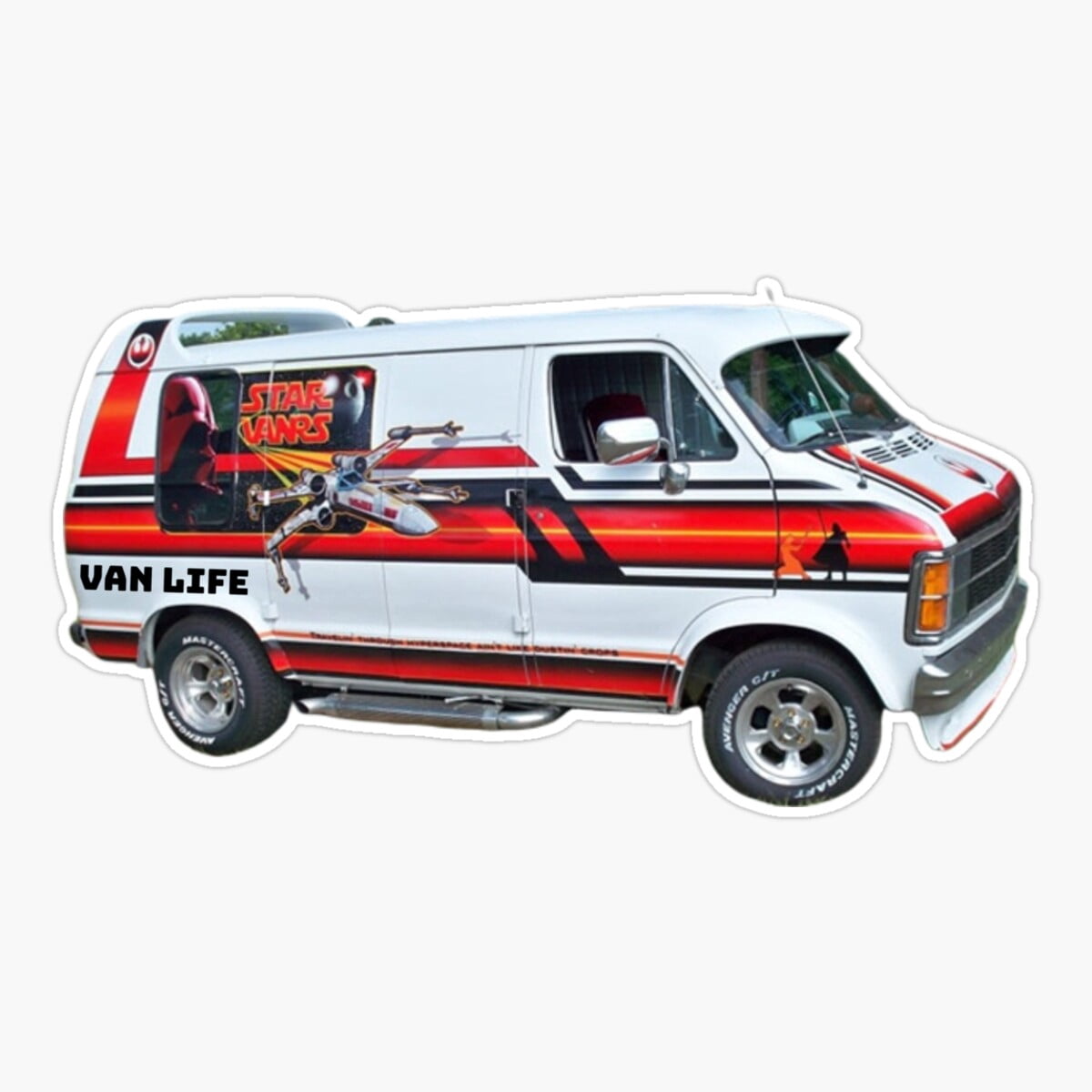 Maneki Retro Street Party Van Sticker, Phone Decal Water Bottle ...