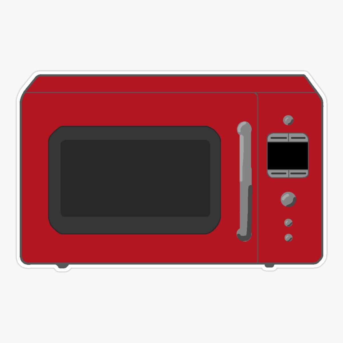 Maneki Retro Style Microwave In Red Color Sticker, Phone Decal Water ...