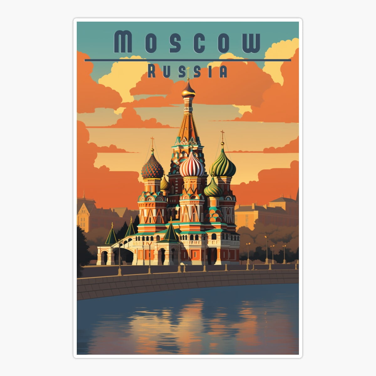 Maneki Retro Travel Poster Moscow - Journey To The Iconic Capital Of ...