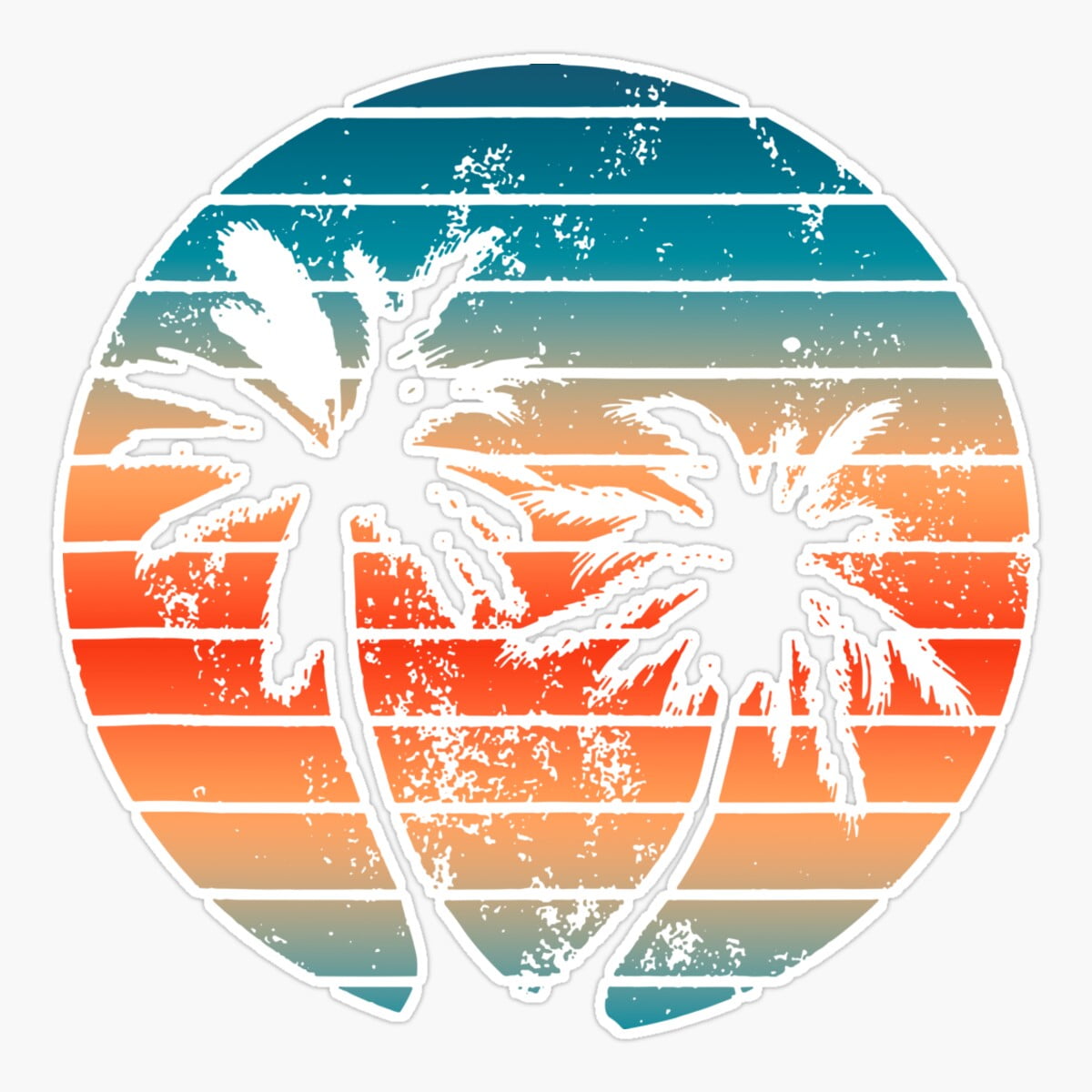 Maneki Retro Vacay Vintage Surf Beach Sunset T-Shirt Sticker, Phone ...