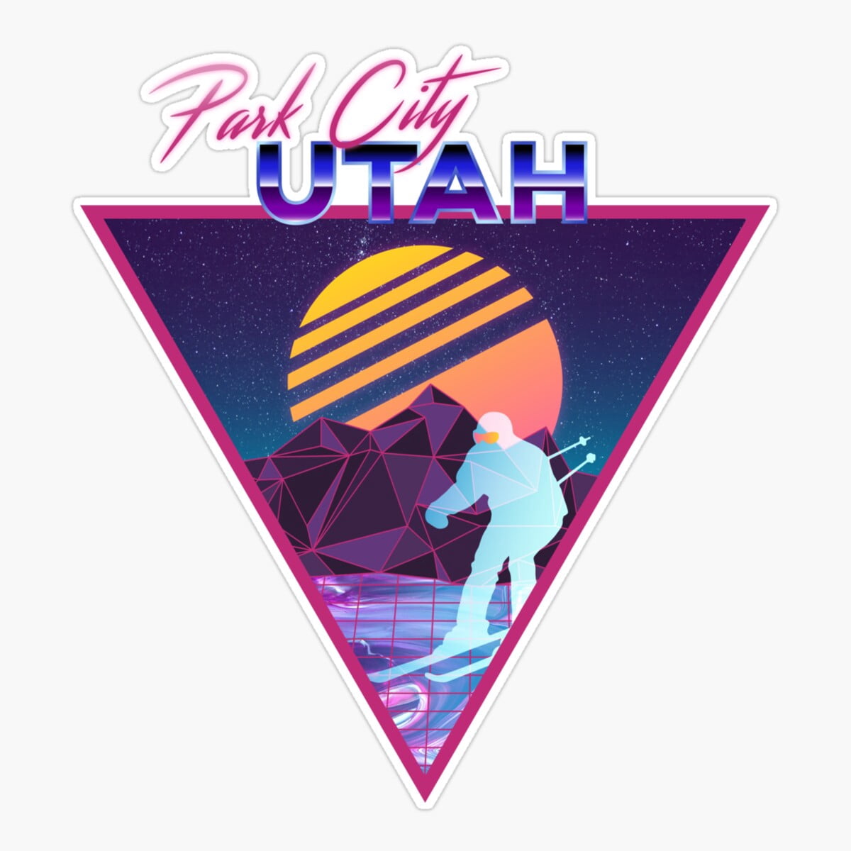 Maneki Retro Vaporwave Ski Mountain | Park City Utah | Shirts, Stickers ...