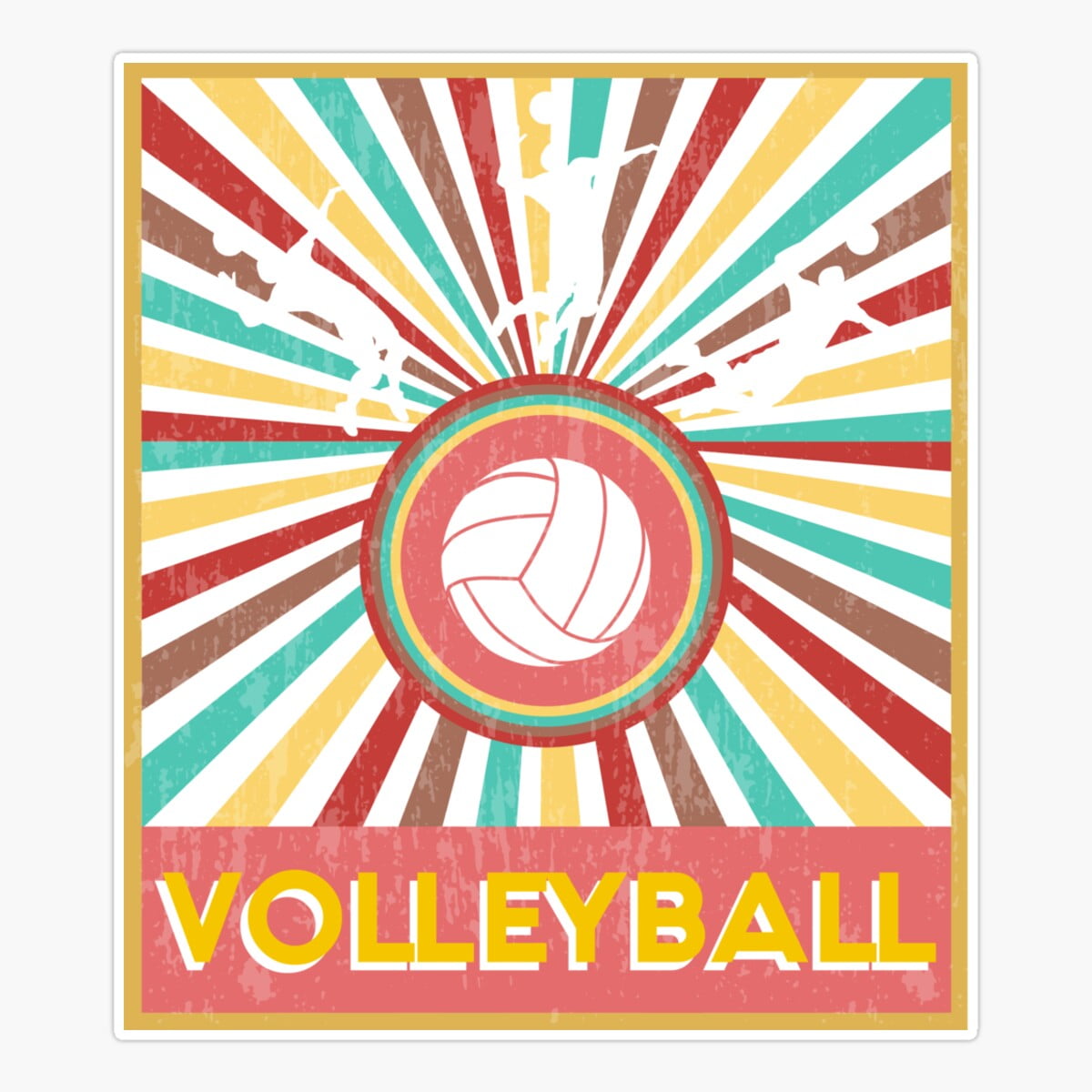 Maneki Retro Vintage 70S Style Volleyball T Shirt Er, Phone Decal Water ...