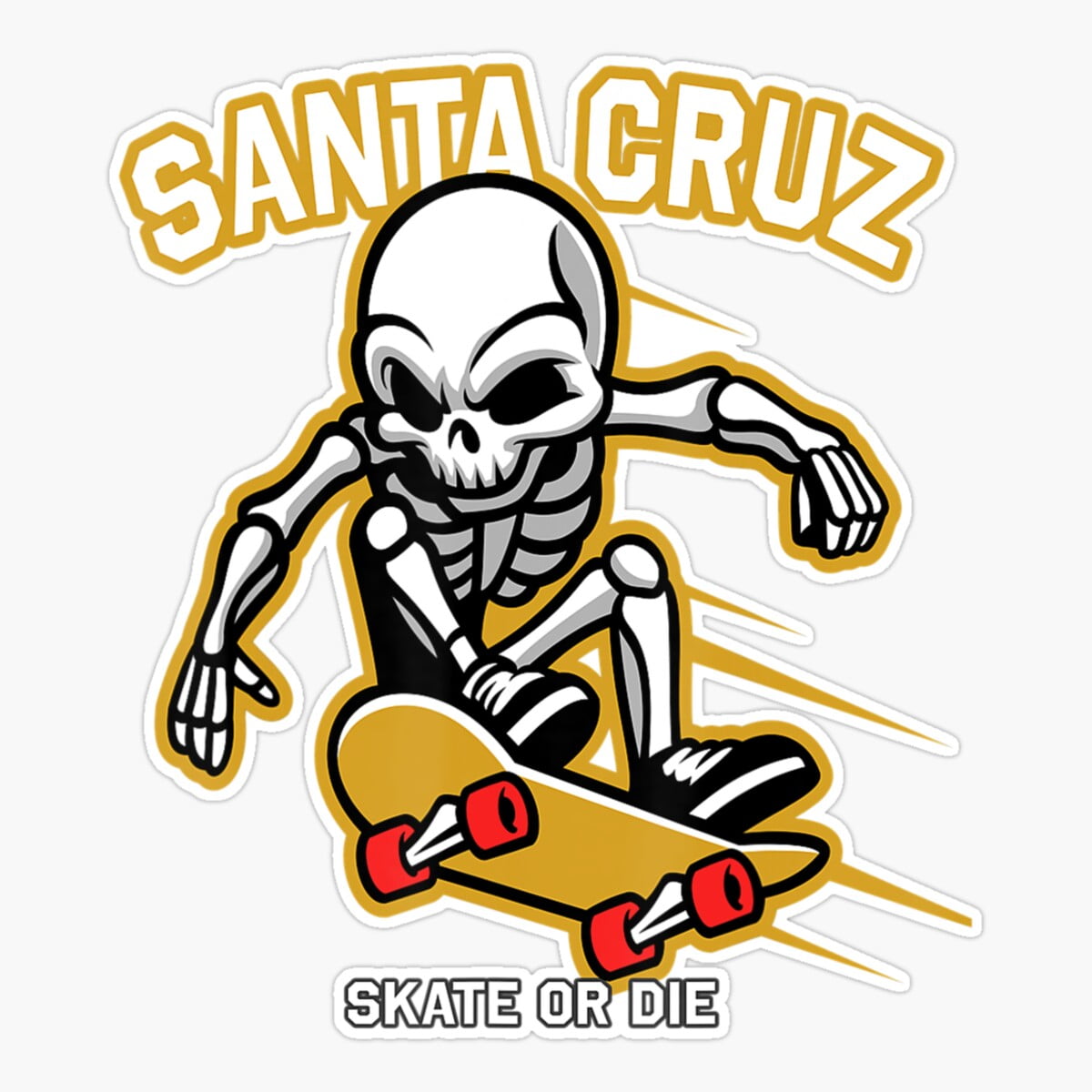 Maneki Retro Vintage Skateboard Street Wear Santa Cruz Skull Sticker ...