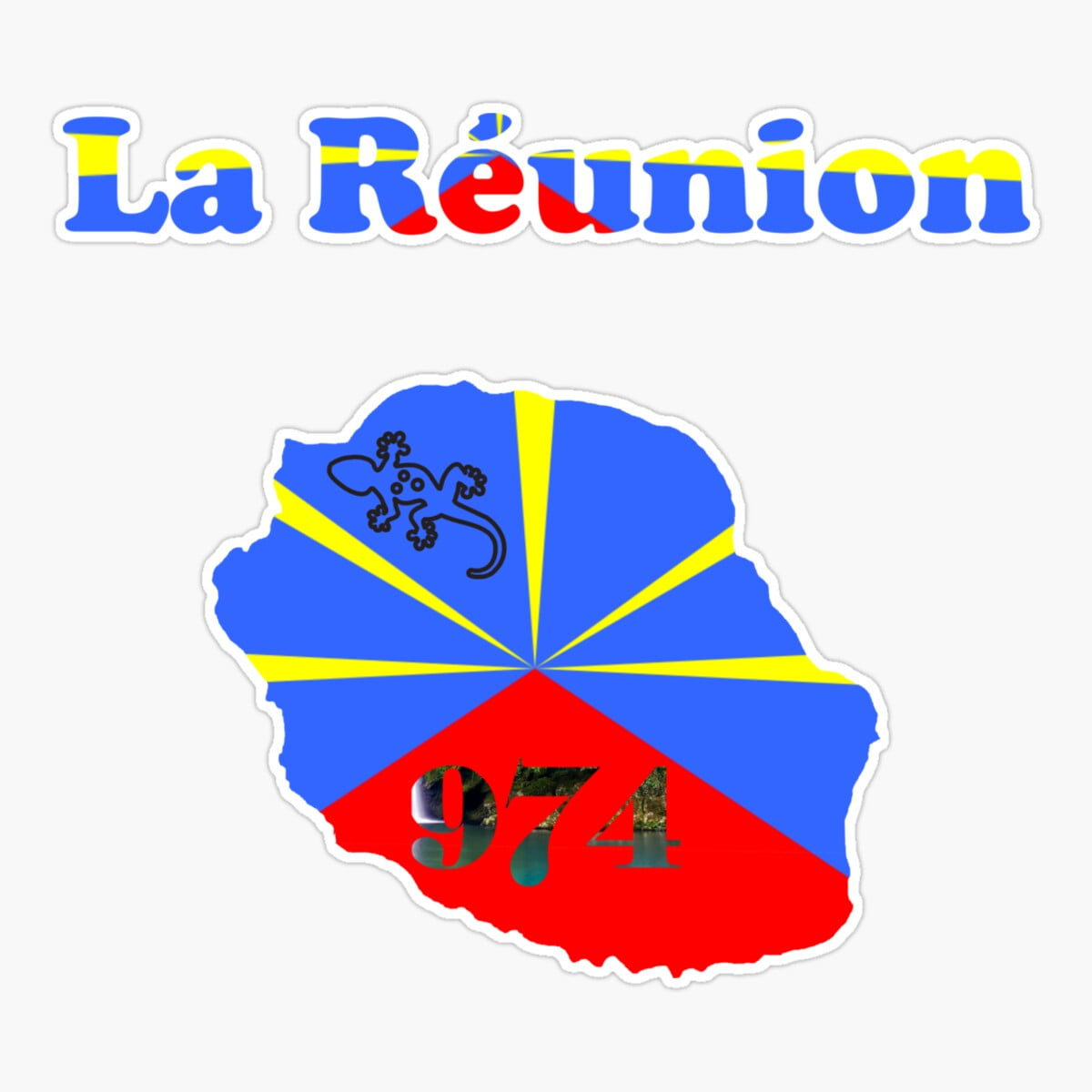 Maneki Reunion 974 Sticker, Phone Decal Water Bottle Stickers Car ...