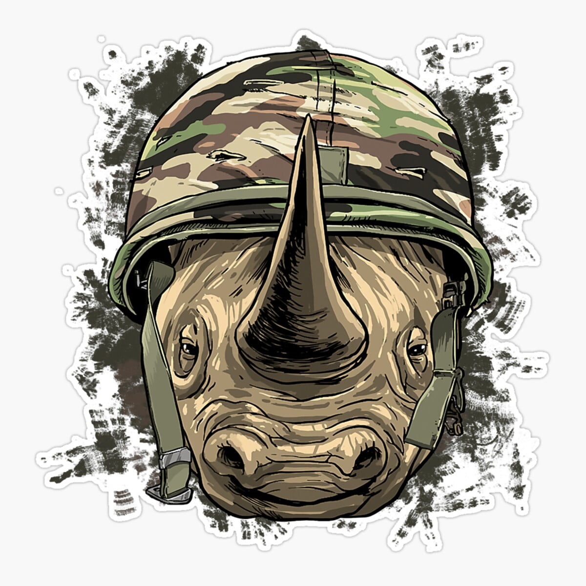 Maneki Rhinoceros Soldier Veteran Army Rhino Safari Animal Lover 634 Er ...