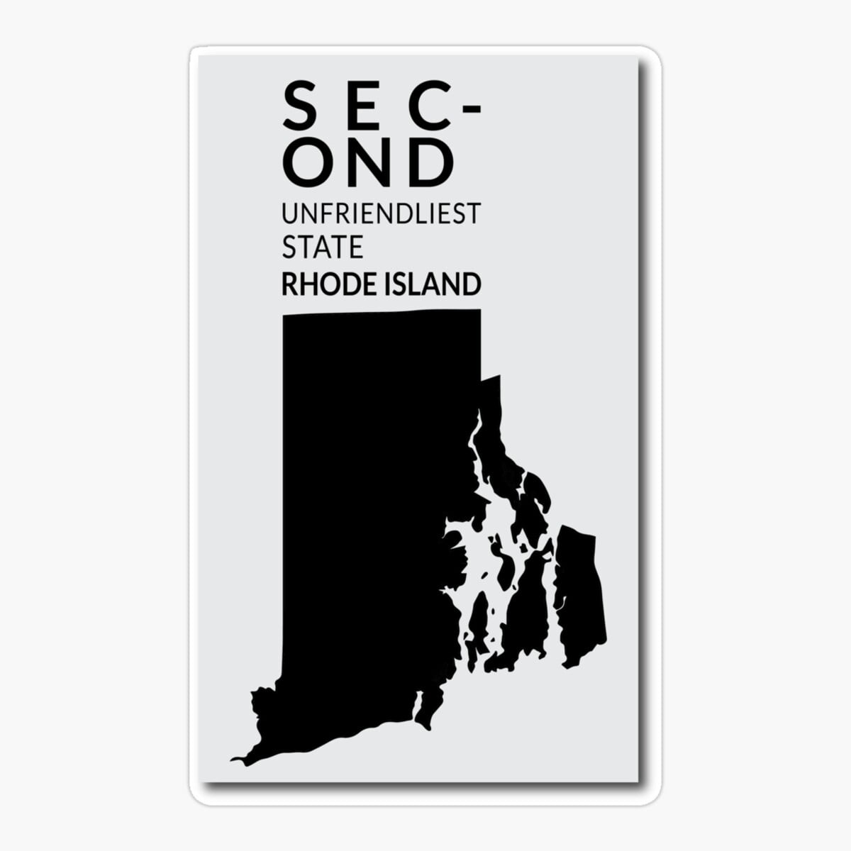 Maneki Rhode Island Unfriendliest State Map Sticker, Phone Decal Water ...