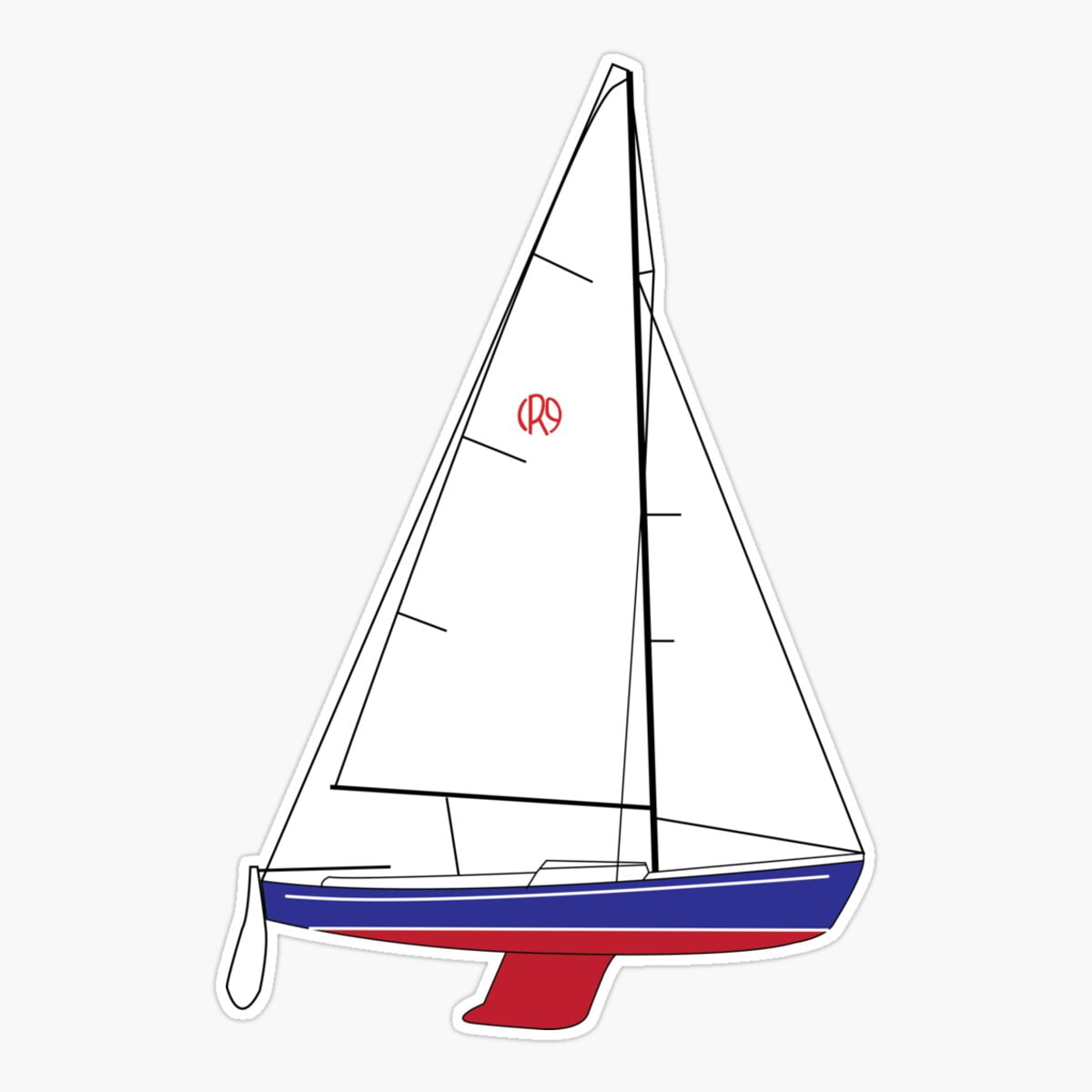 Maneki Rhodes 19 Sailboat Sticker, Phone Decal Water Bottle Stickers ...