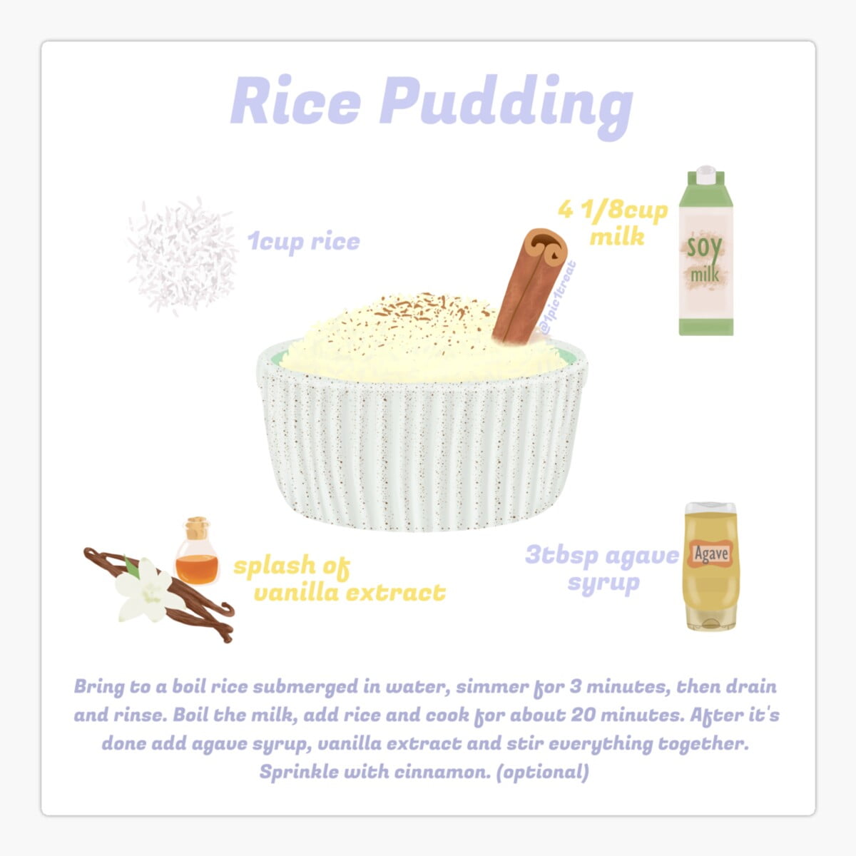 Maneki Rice Pudding Recipe Sticker, Phone Decal Water Bottle Stickers ...
