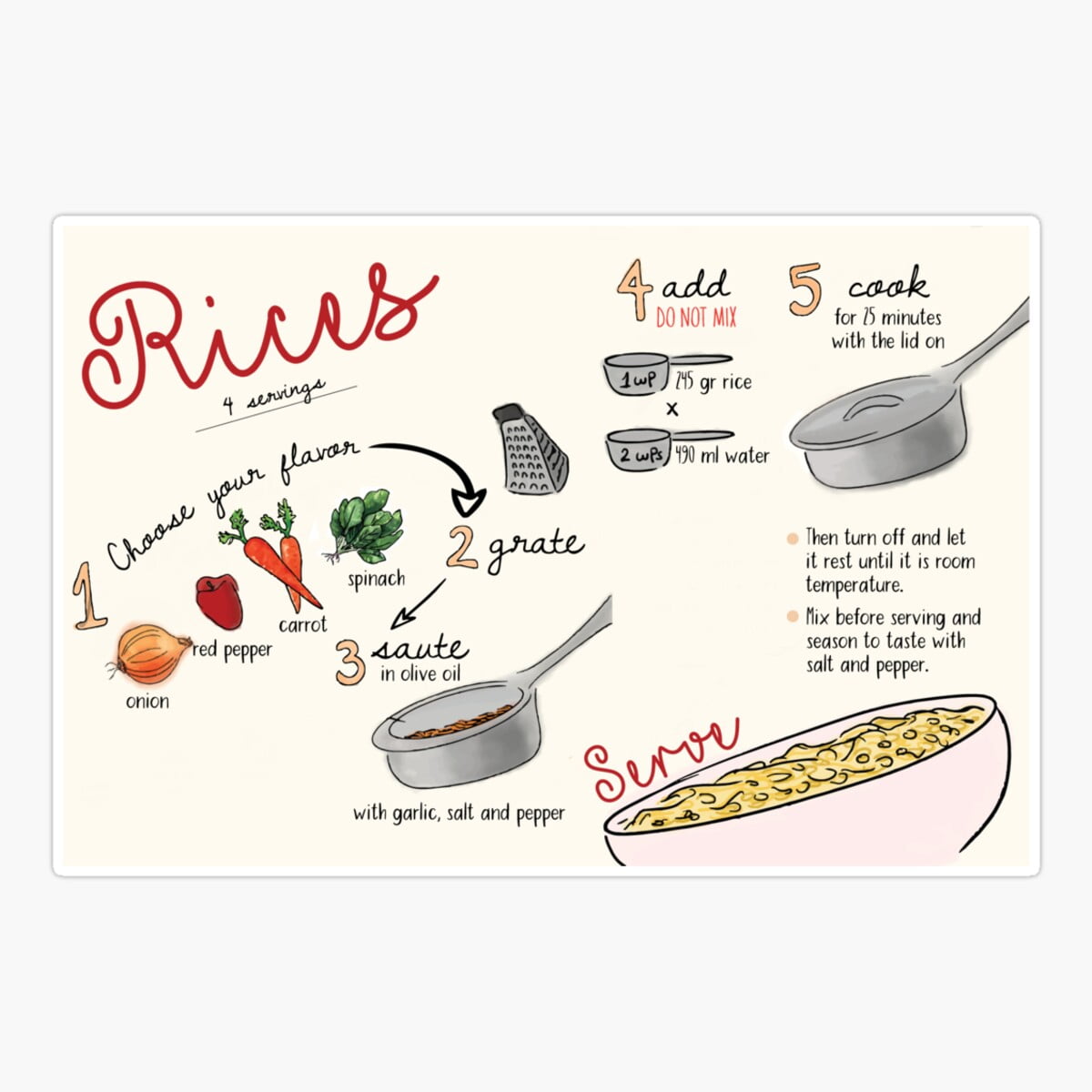 Maneki Rice Recipe Sticker, Phone Decal Water Bottle Stickers Car ...