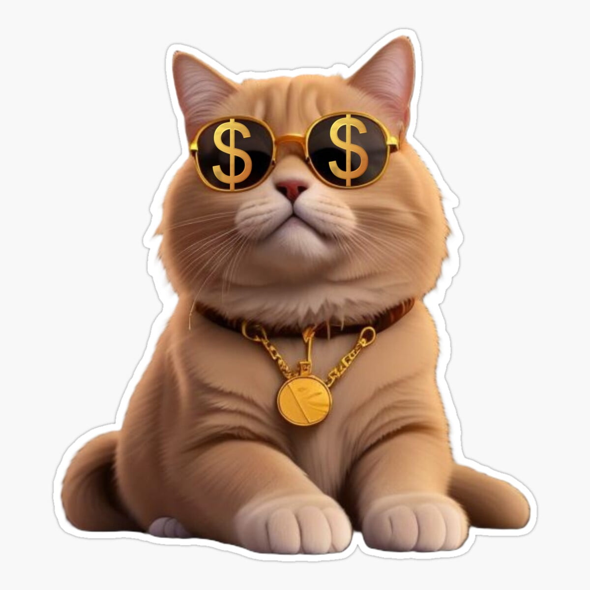 Maneki Rich Cat - Dollar Sticker, Phone Decal Water Bottle Stickers Car ...