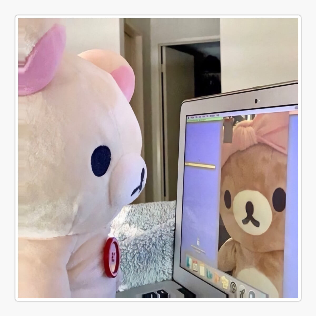 Maneki Rilakkuma Facetime Sticker, Phone Decal Water Bottle Stickers ...