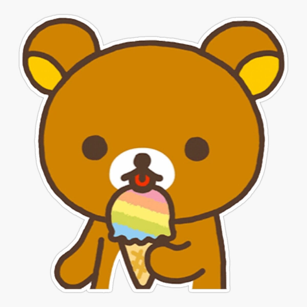Maneki Rilakkuma Ice Cream Sticker, Phone Decal Water Bottle Stickers ...