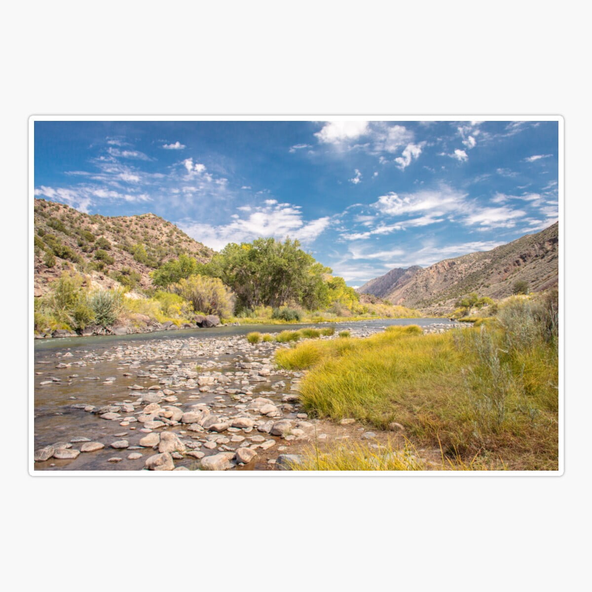 Maneki Rio Grande River Between Taos And Santa E Sticker, Phone Decal ...