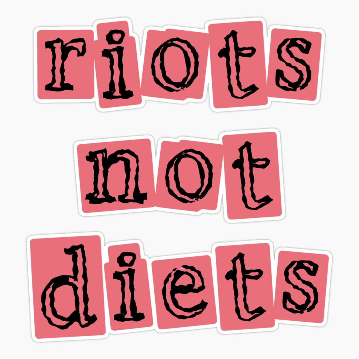 Maneki Riots Not Diets - Feminist Er, Phone Decal Water Bottle Stickers ...