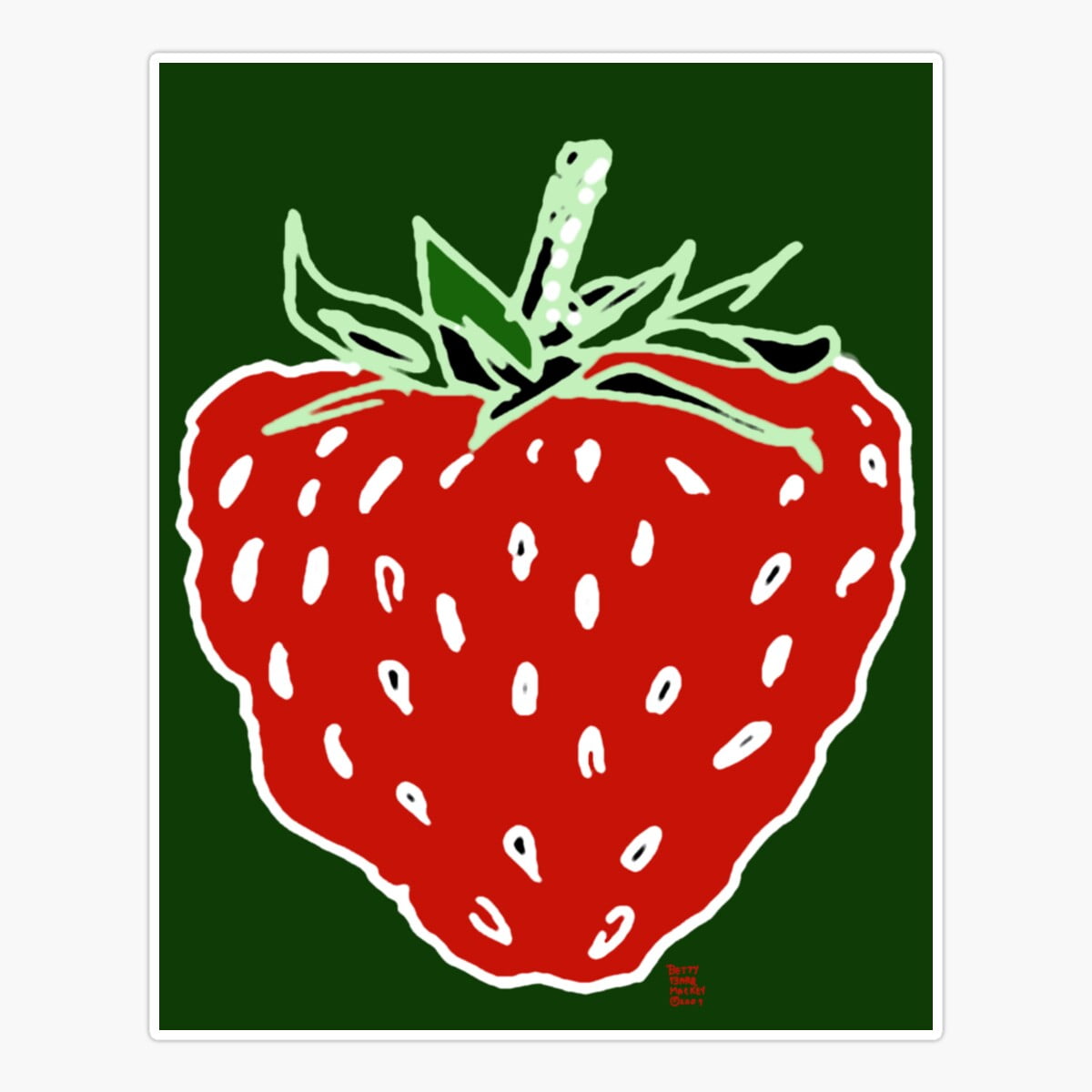 Maneki Ripe Strawberry Sticker, Phone Decal Water Bottle Stickers Car ...