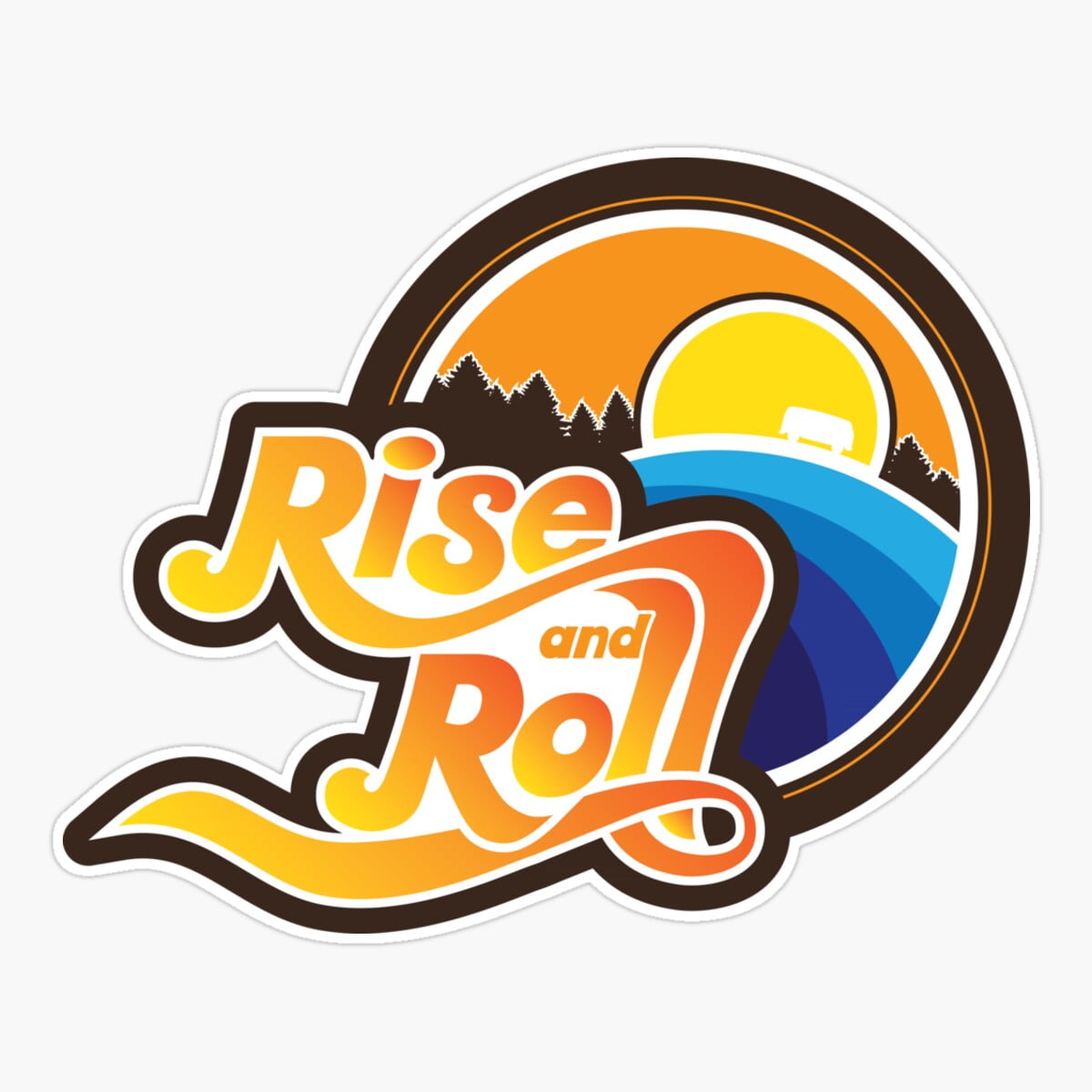 Maneki Rise And Roll Sunrise Drive Sticker, Phone Decal Water Bottle ...