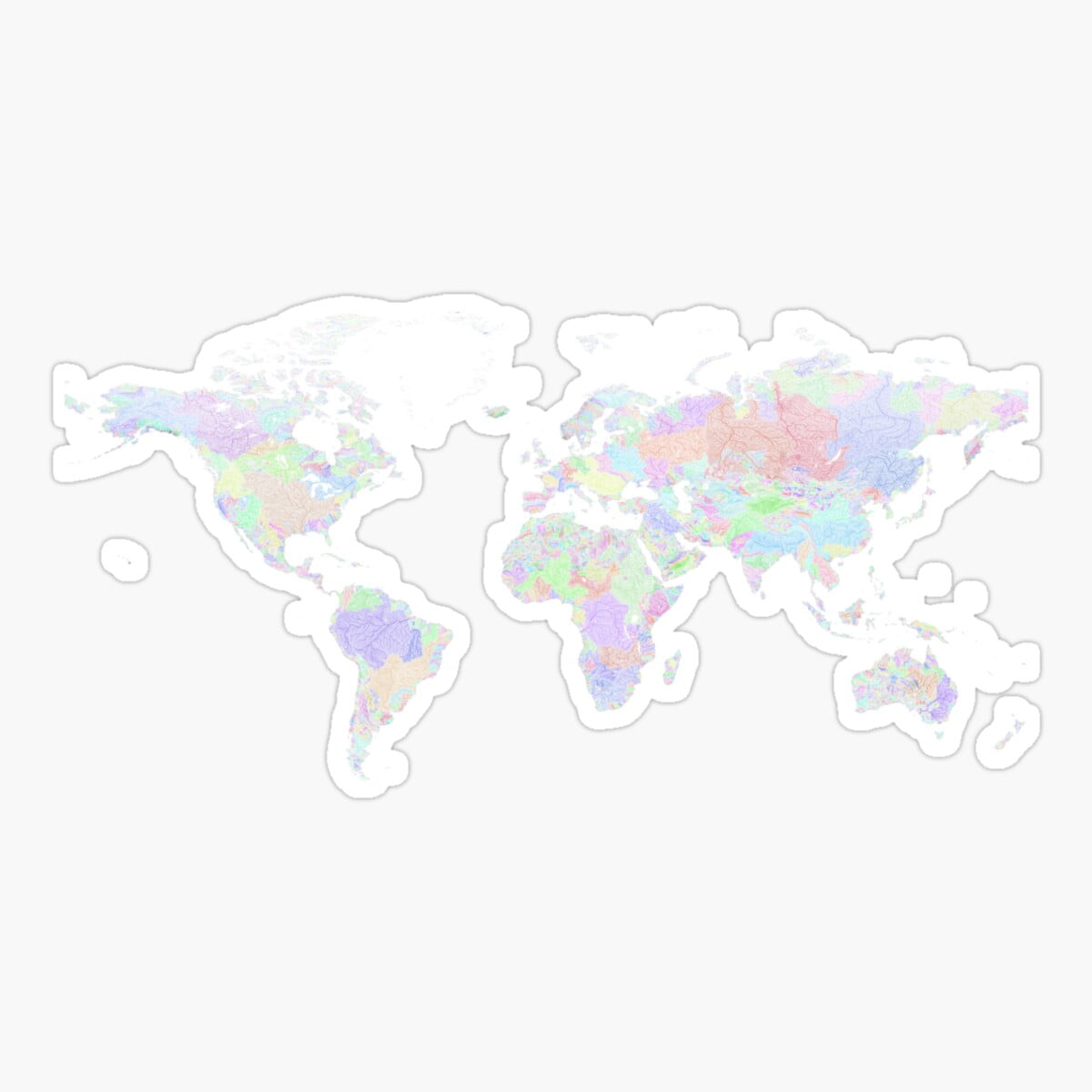 Maneki River Basin Map O The World In Rainbow Colours With White ...