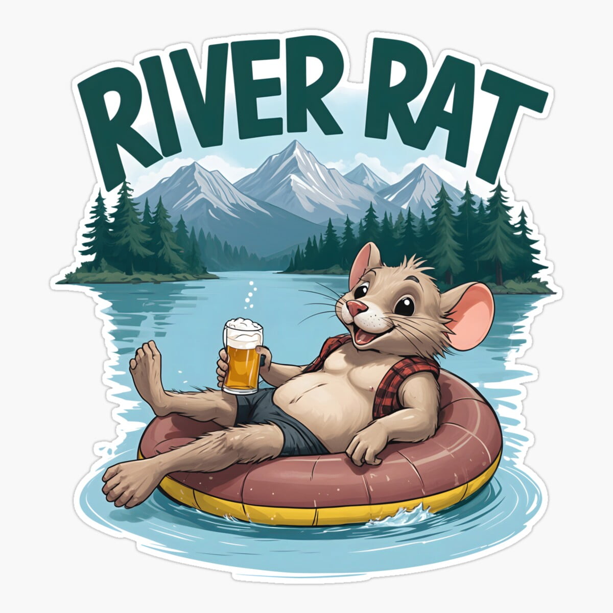 Maneki River Rat Kayak Love River Rat Er, Phone Decal Water Bottle ...