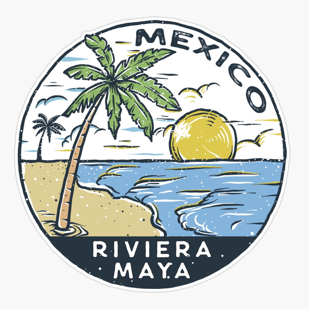 Maneki Riviera Maya Mexico Vintage Sticker, Phone Decal Water Bottle ...