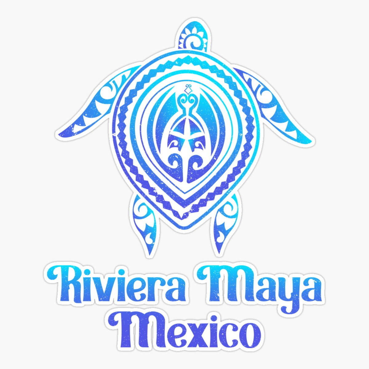 Maneki Riviera Maya Souvenirs Mexico Blue Sea Turtle Tribal Tattoo ...
