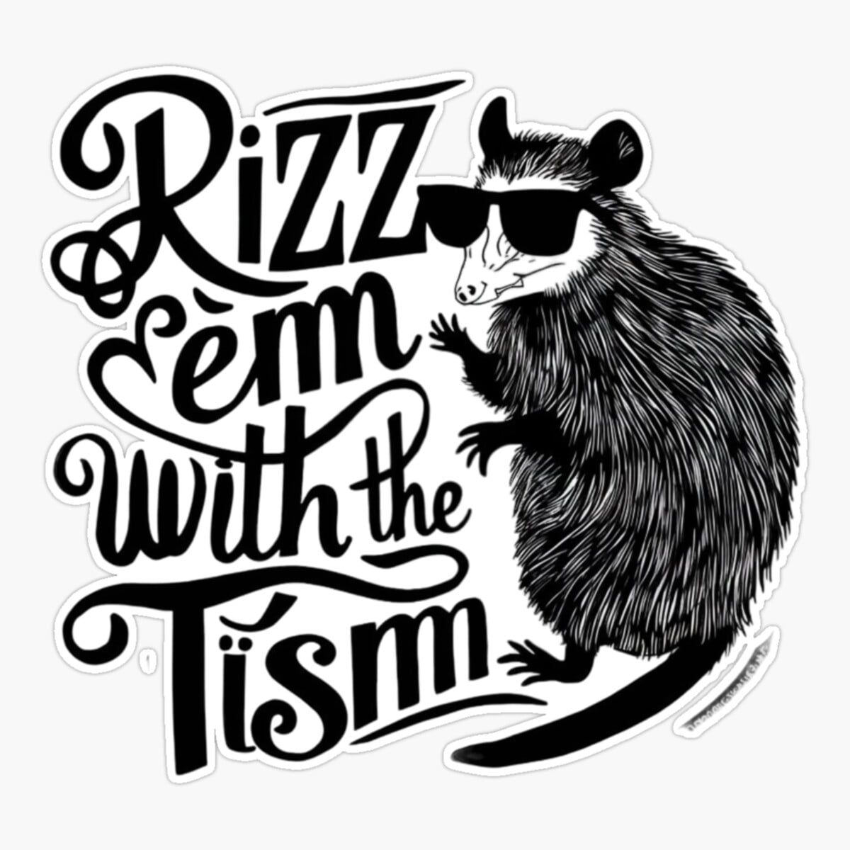 Maneki Rizz Em With The Tism Possum Er, Phone Decal Water Bottle ...