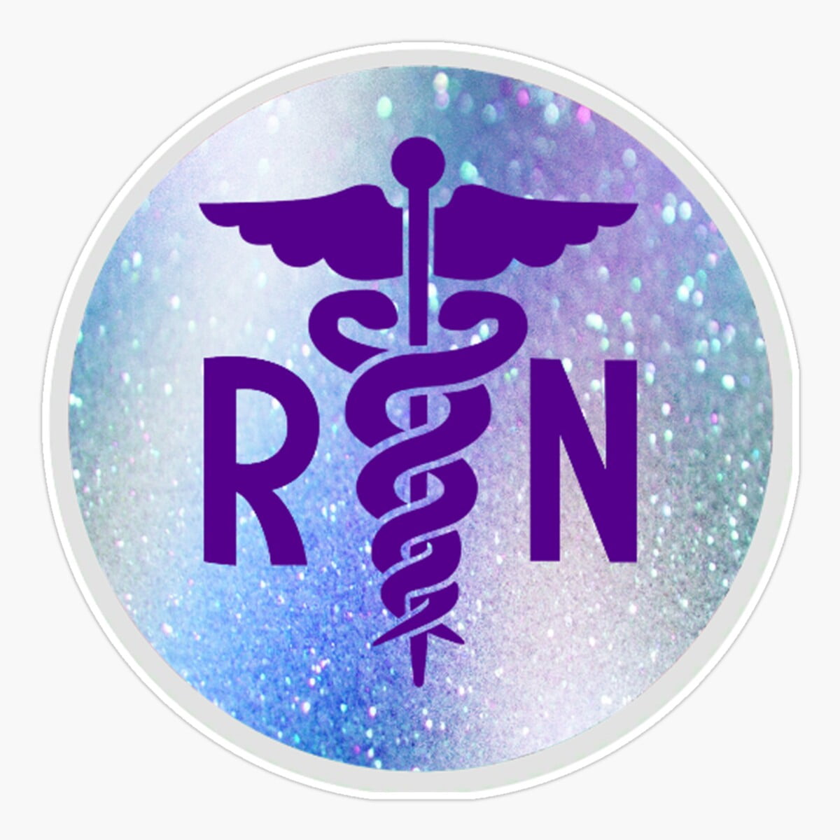 Maneki Rn Registered Nurse Heartbeat Medical Purple Er, Phone Decal ...