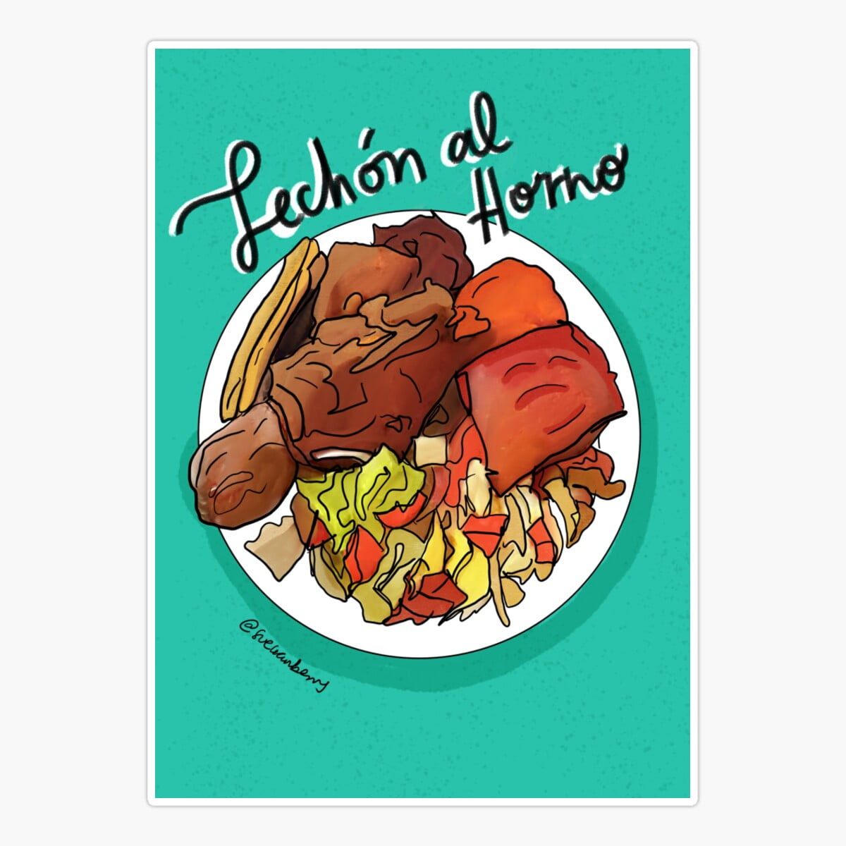 Maneki Roasted Piglet Sticker, Phone Decal Water Bottle Stickers Car ...