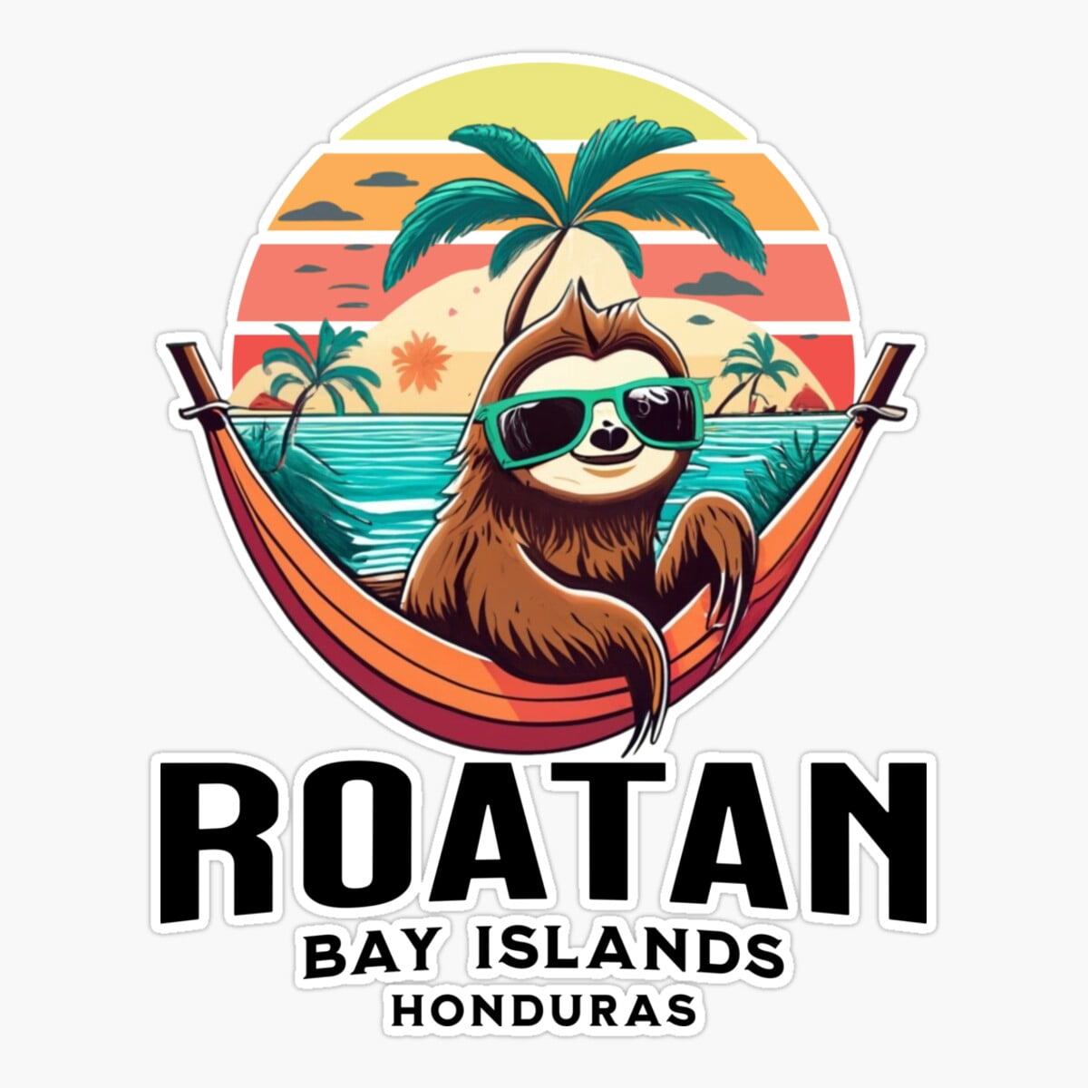 Maneki Roatan Bay Island Honduras Sticker, Phone Decal Water Bottle ...