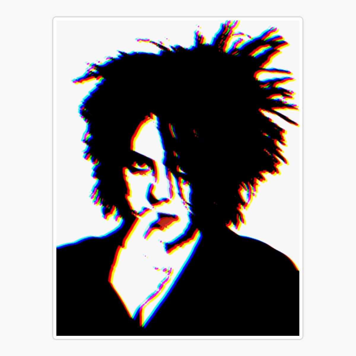 Maneki Robert Smith Portrait Pop Art Sticker, Phone Decal Water Bottle ...