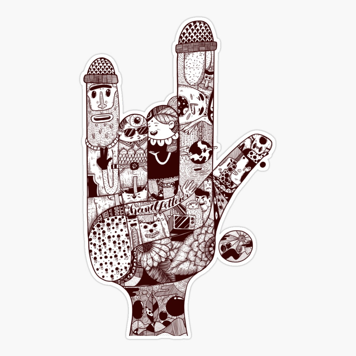 Maneki Rock-A-Doodle Sticker, Phone Decal Water Bottle Stickers Car ...