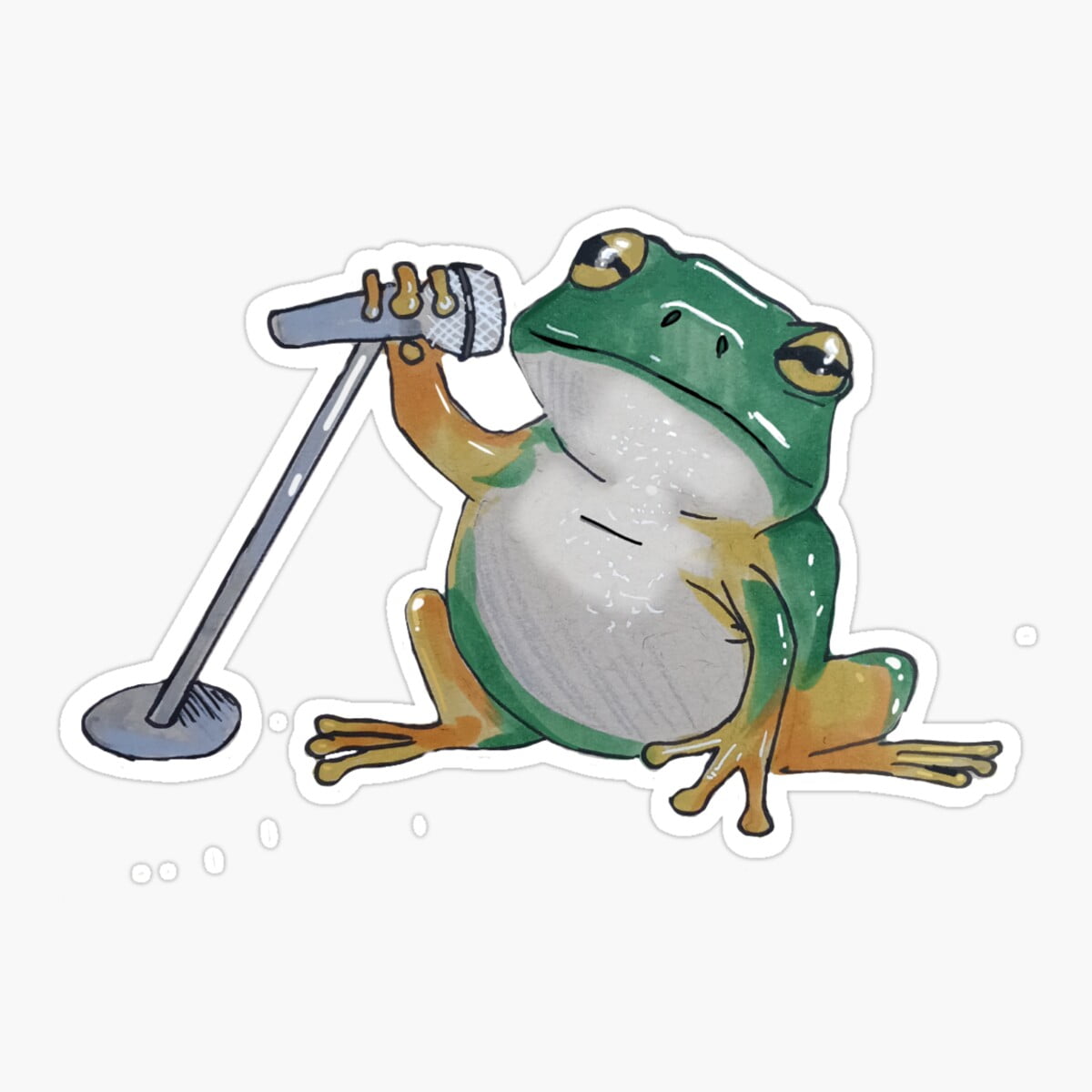 Maneki Rock And Rolling Frog Sticker, Phone Decal Water Bottle Stickers ...