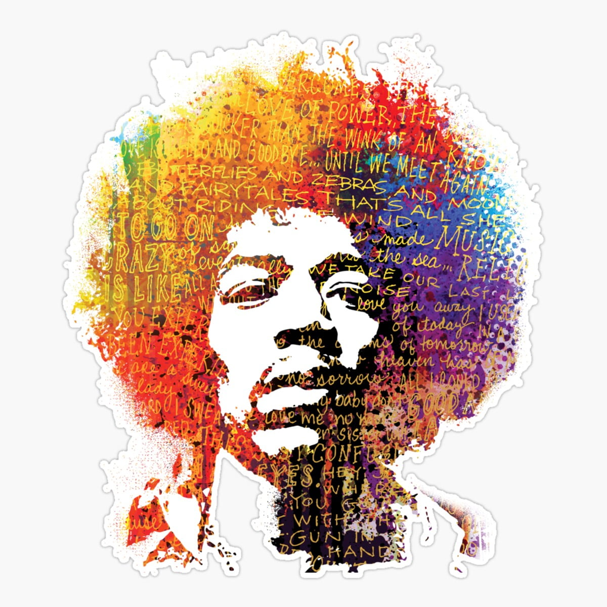 Maneki Rock Art / Guitar Legend Sticker, Phone Decal Water Bottle ...