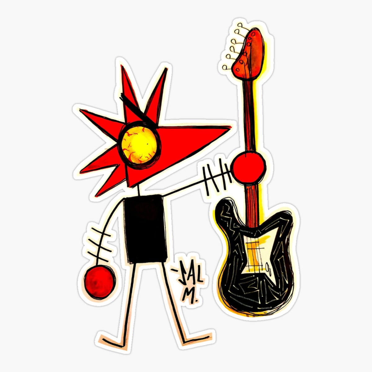 Maneki Rock On!!! Sticker, Phone Decal Water Bottle Stickers Car Decals ...