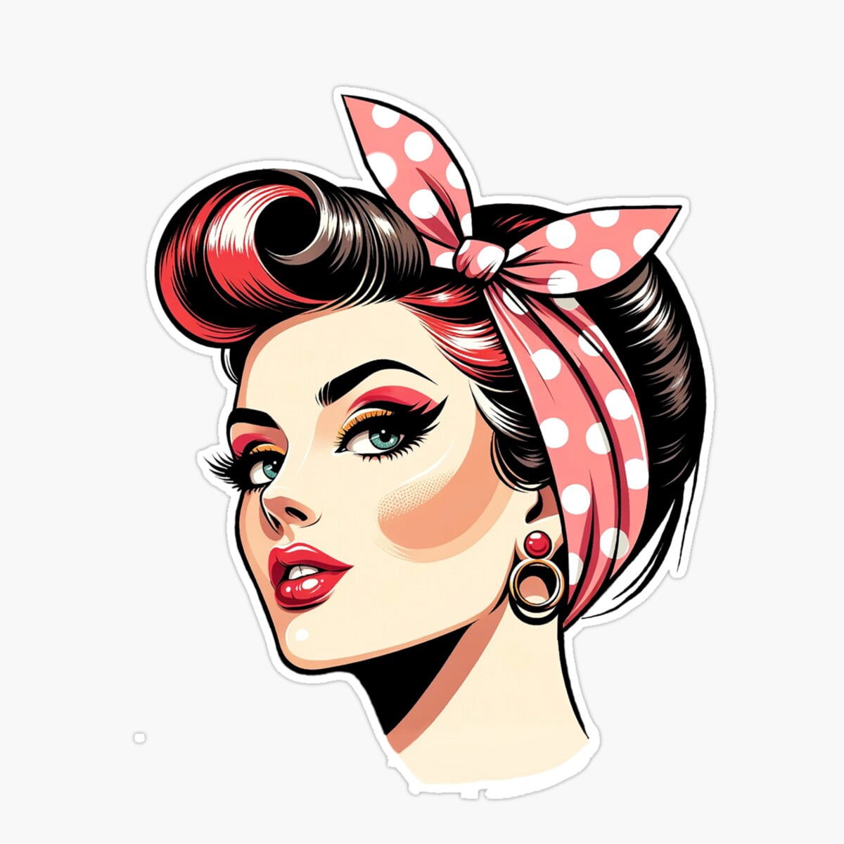 Maneki Rockabilly Girl Tattoo Vintage Retro 1950 Rock Riveter Sticker ...