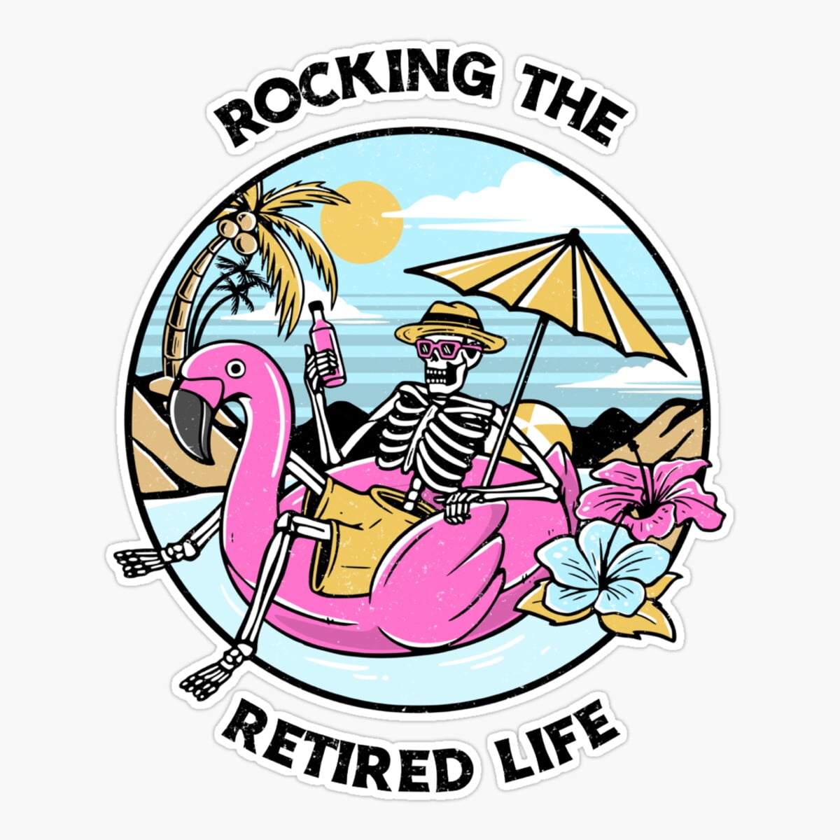 Maneki Rocking The Retired Life Er, Phone Decal Water Bottle Stickers ...