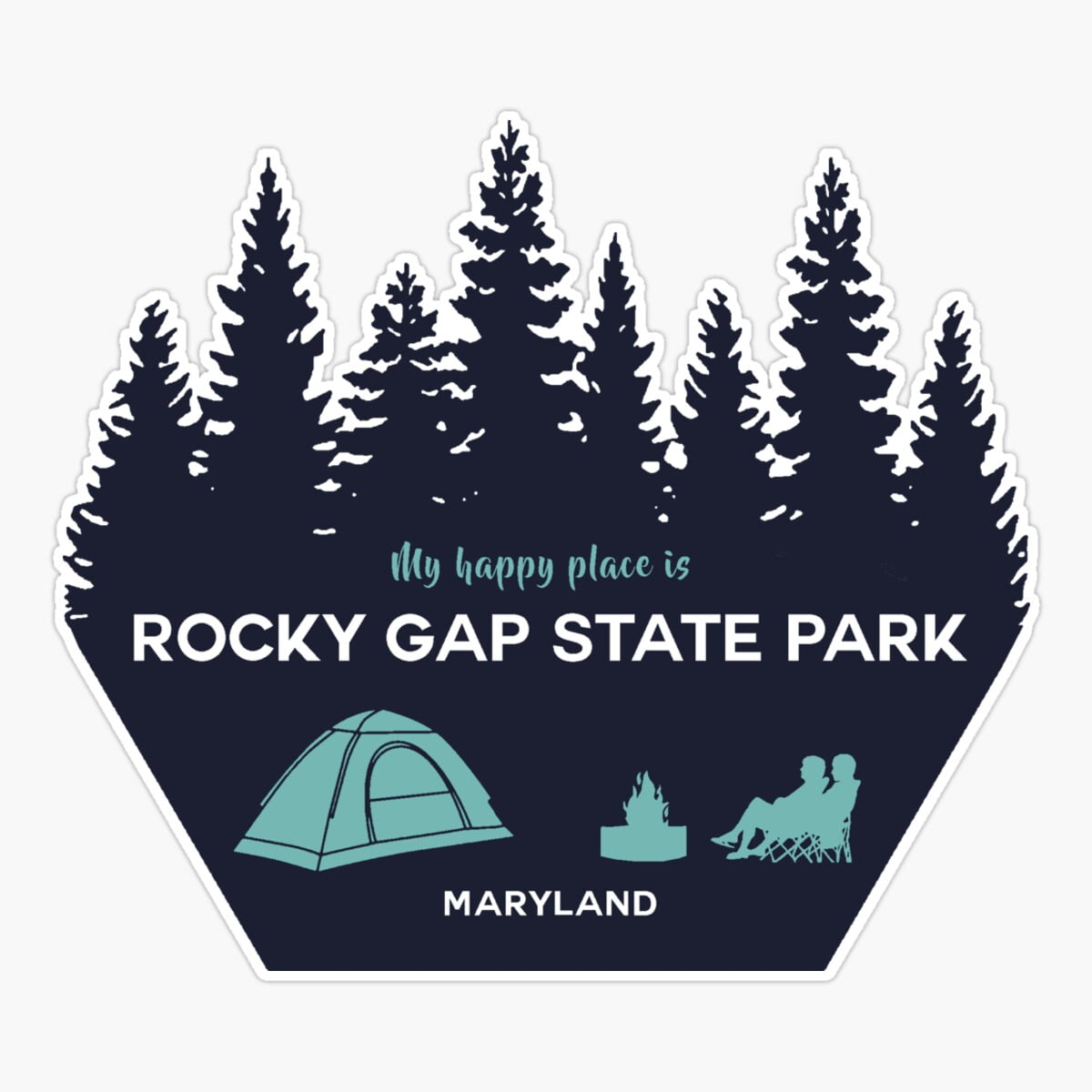 Maneki Rocky Gap State Park Happy Place Er, Phone Decal Water Bottle ...