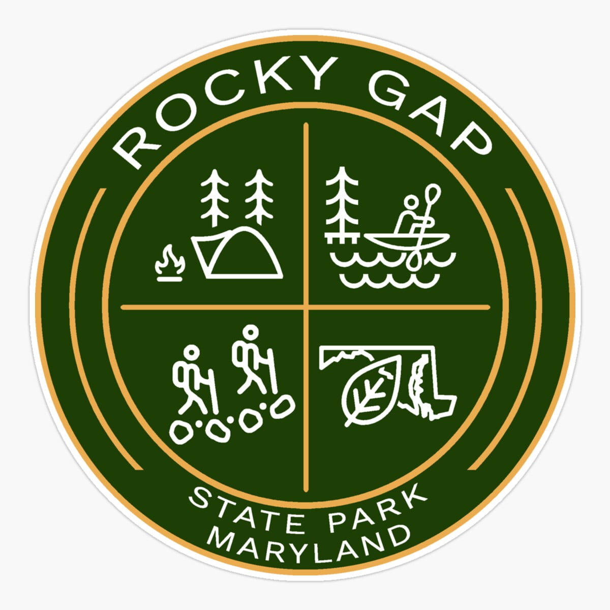 Maneki Rocky Gap State Park Heraldic Logo Er, Phone Decal Water Bottle ...